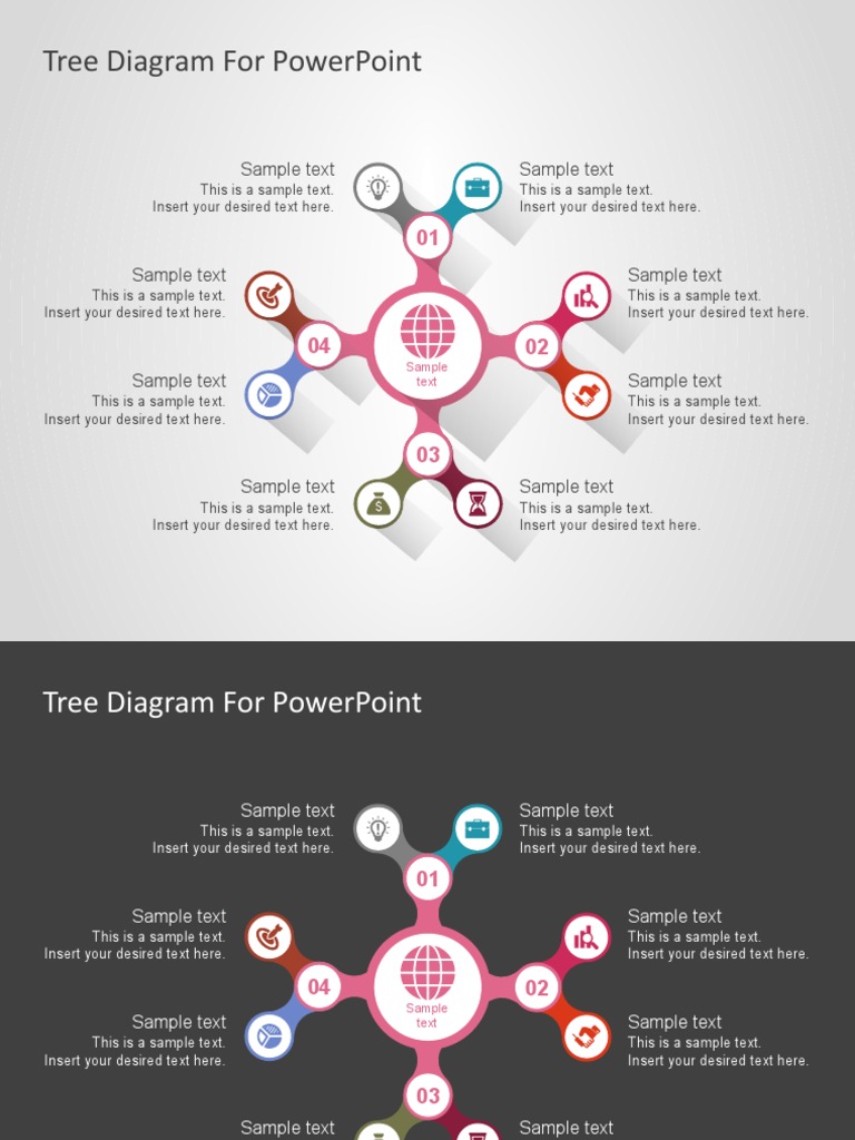 FF0077 01 Free Tree Nodes Diagram Powerpoint Template 4x3 | PDF ...