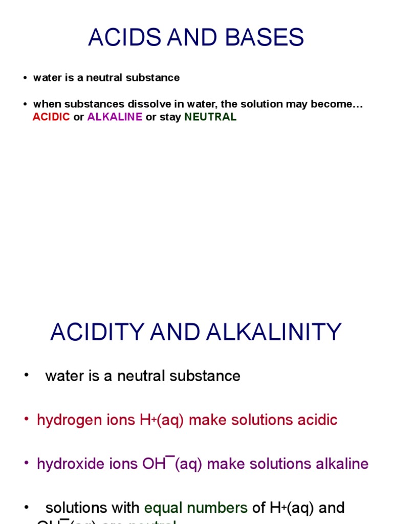 Acidity and Alkalinity Explained | PDF | Salt (Chemistry) | Acid