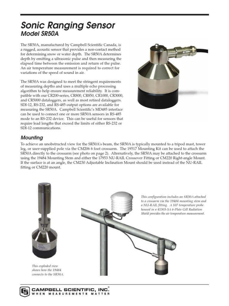 Sonic Ranging Sensor: Model SR50A | PDF | Manufactured Goods | Equipment