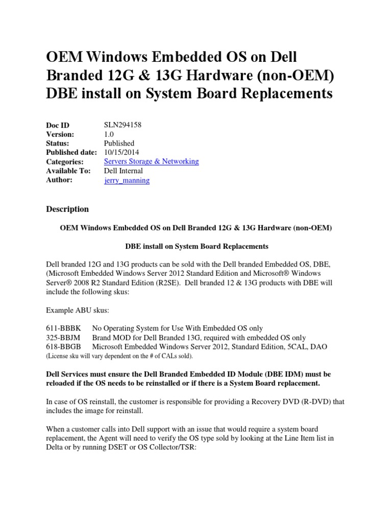 OEM Windows Embedded OS On Dell Branded 12G & 13G Hardware (non-OEM ...