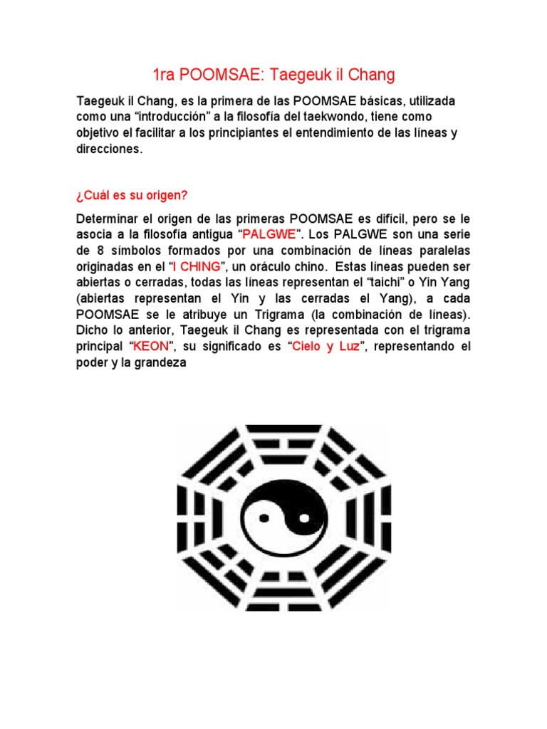 1era POOMSAE y Lista de POOMSAE | PDF