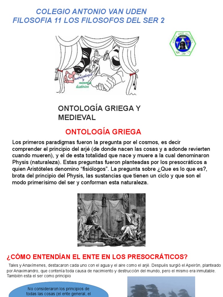 Ontología Griega y Medieval: Filosofía del Ser | PDF | Existencia ...