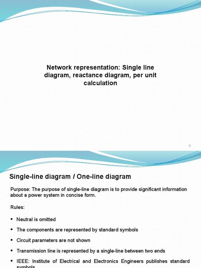Network Representation: Single Line Diagram, Reactance Diagram, Per ...