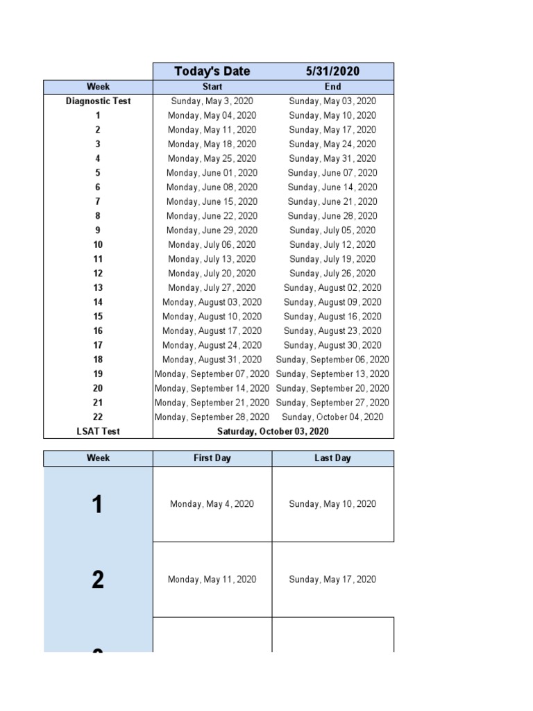 LSAT Schedule | PDF | Workweek And Weekend | Labor Relations