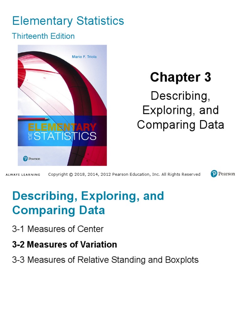 Elementary Statistics: Describing, Exploring, and Comparing Data | PDF ...