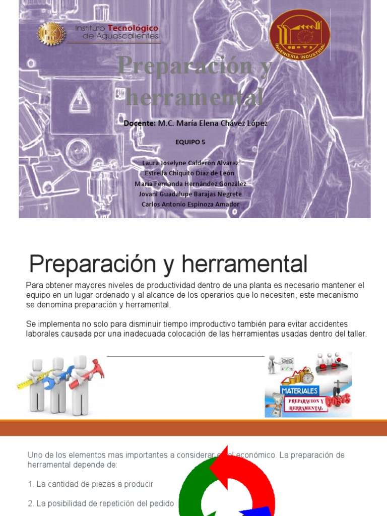 Enfoque Preparacion y Herramental | PDF | Lean Manufacturing | Herramientas