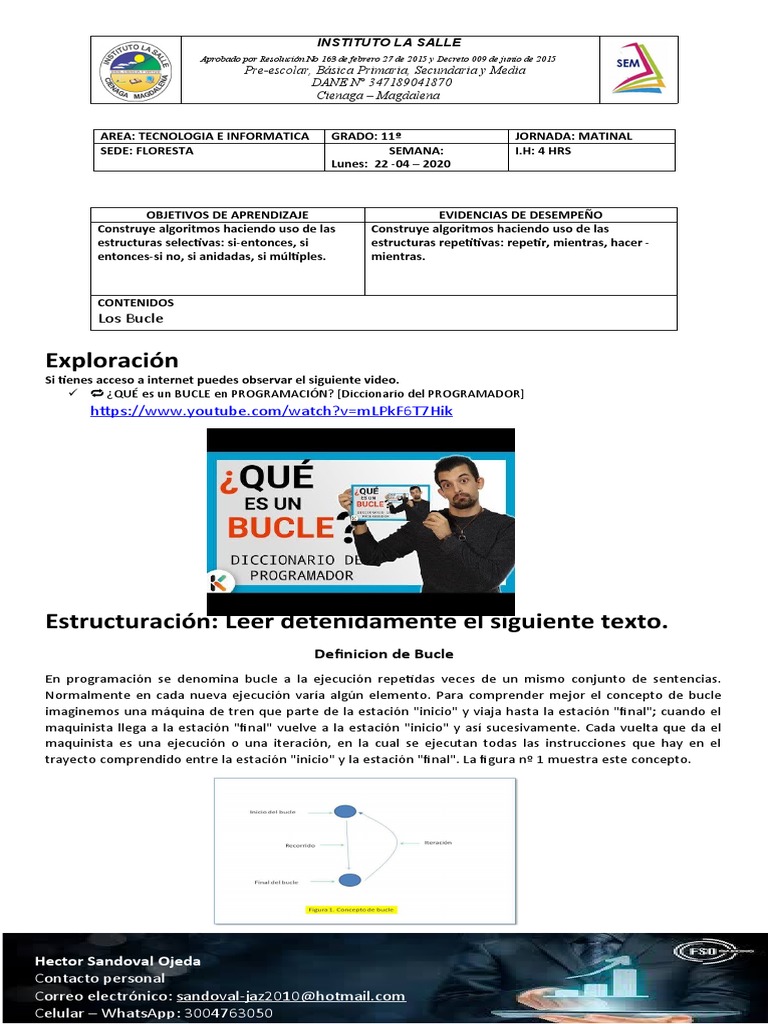 Que es un Bucle 11º | PDF | Lenguaje de programación | Educación de la ...