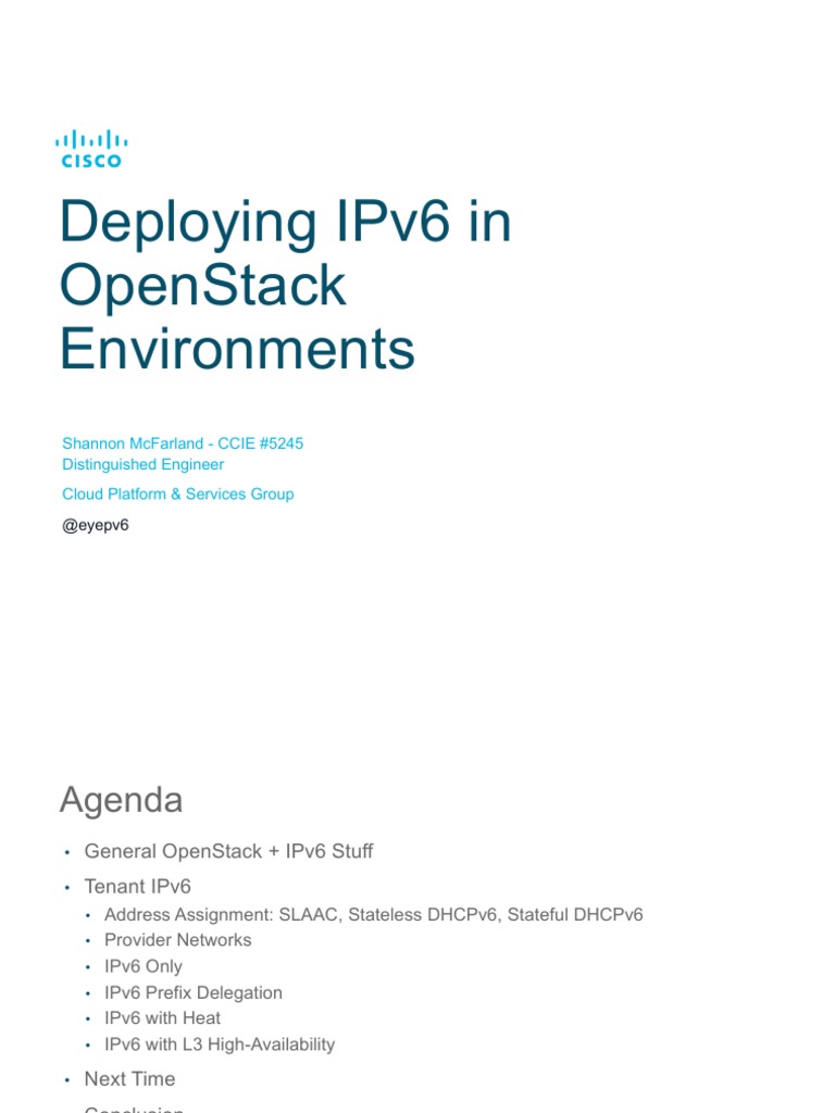 IPv6 Deployment in OpenStack | PDF | I Pv6 | Ip Address