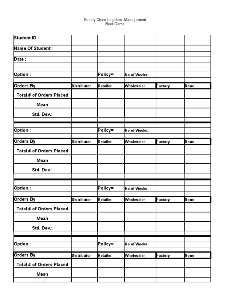 Beer Game Report Template GP | PDF | Industries | Economies