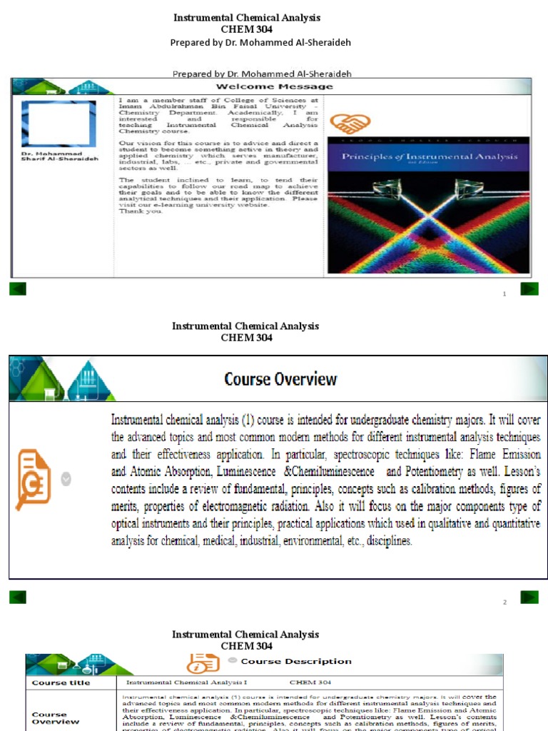 1 - Inst Chem Lect Introduction To Instrumental Analysis PTT | PDF ...