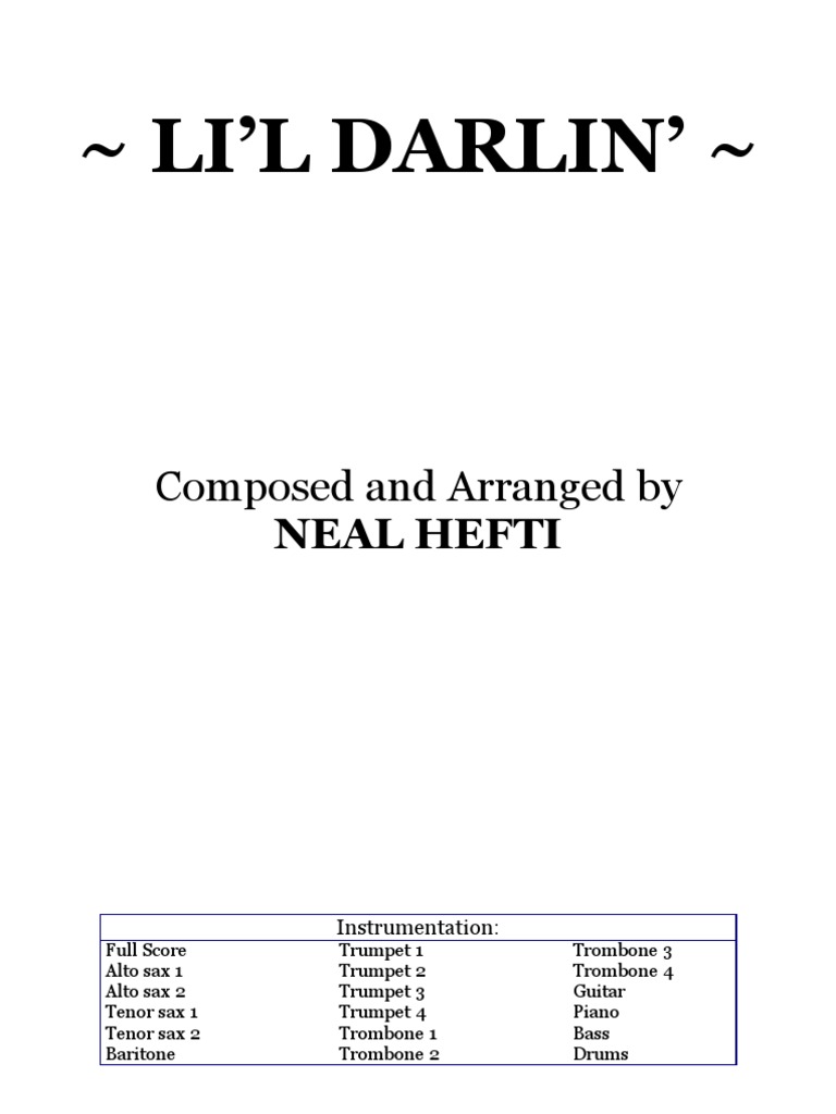 Idoc - Pub - Lil Darlin Neal Hefti PDF | PDF | Art | Poetry
