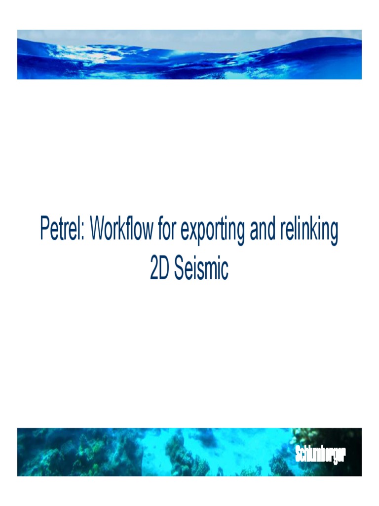 Petrel: Workflow For Exporting and Relinking 2D Seismic 2D Seismic ...