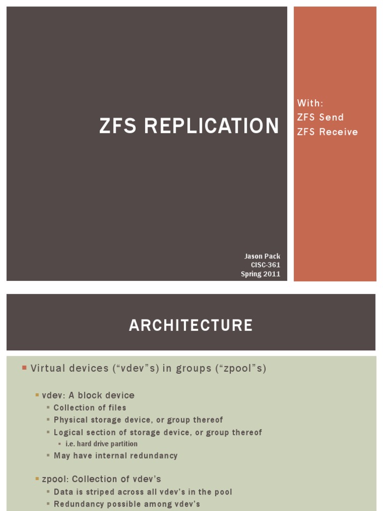 Zfs Replication: With: ZFS Send ZFS Receive | PDF | File System ... Zfs Replication: With: ZFS Send ZFS Receive | PDF | File System ...