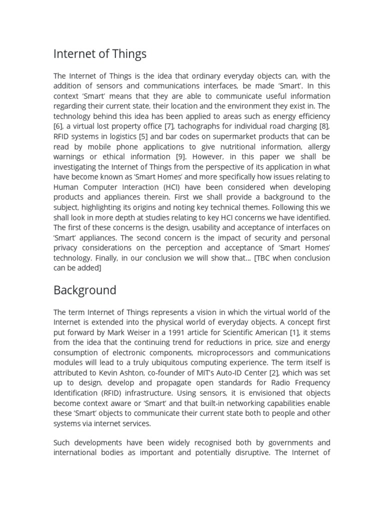 The Internet of Things Essay | PDF | Internet Of Things | Radio ...