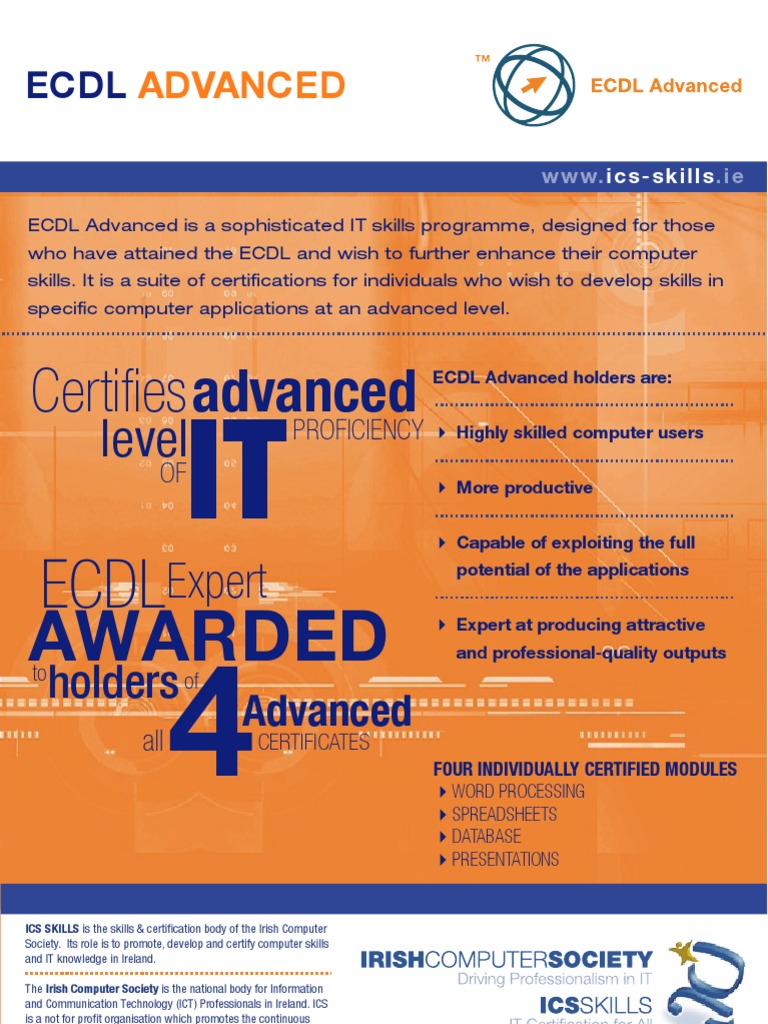 ECDL Advanced | PDF | Information Technology | Application Software
