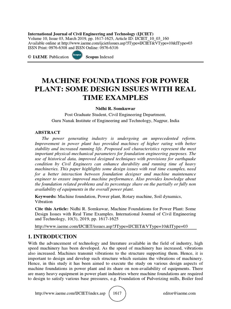 Machine Foundations For Power Plant Some | PDF | Deep Foundation | Machines