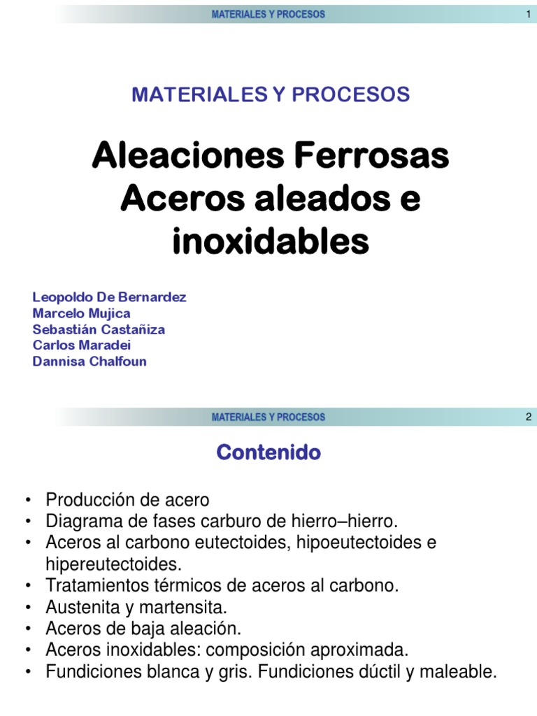 Aleaciones Ferrosas | PDF | Hierro | Acero