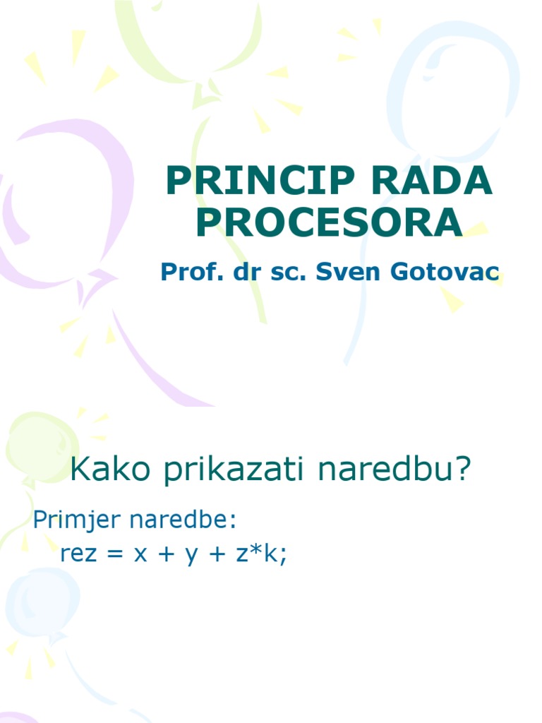 Princip Rada Procesora | PDF