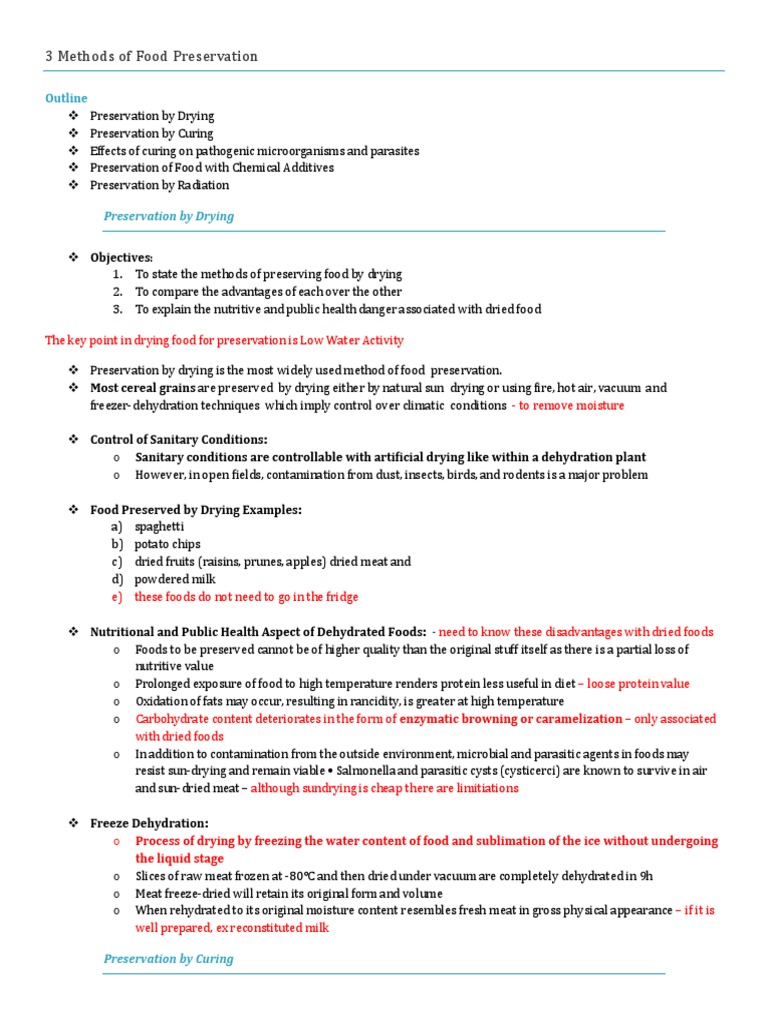 3 Methods of Food Preservation | Download Free PDF | Food Preservation ...