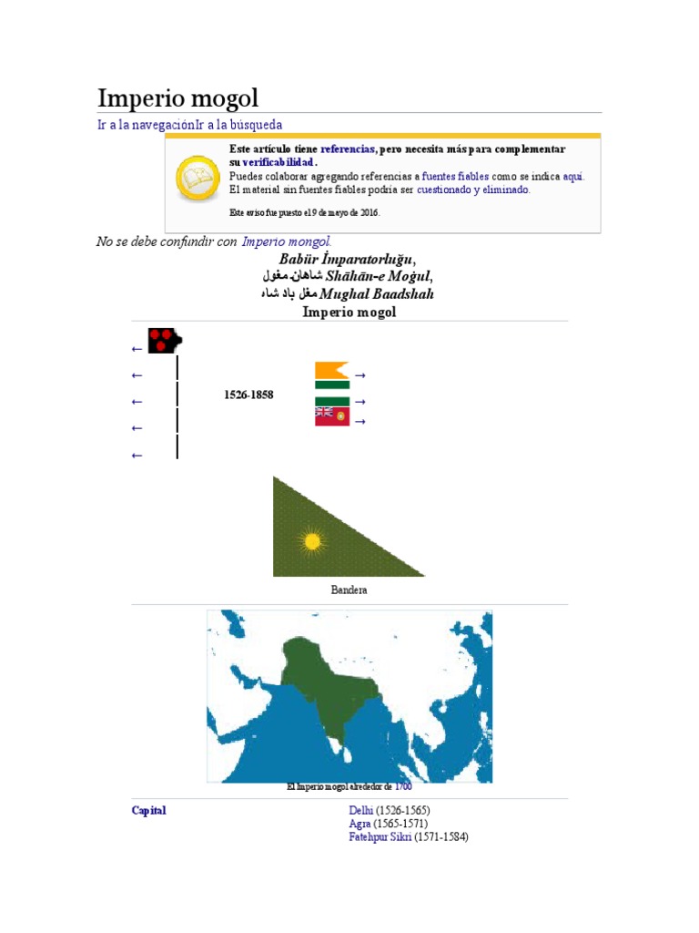 Imperio Mogol | PDF | Dinastía timurida | Imperio mogol
