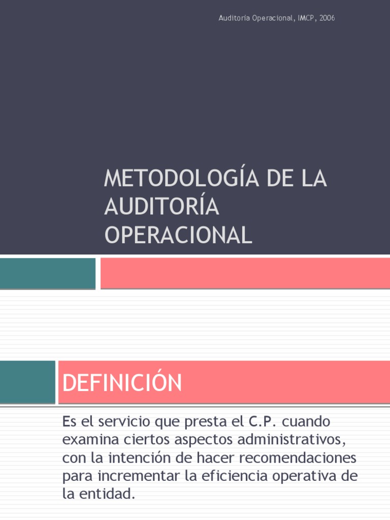 Metodología de La Auditoría Operacional | PDF | Auditoría | Business