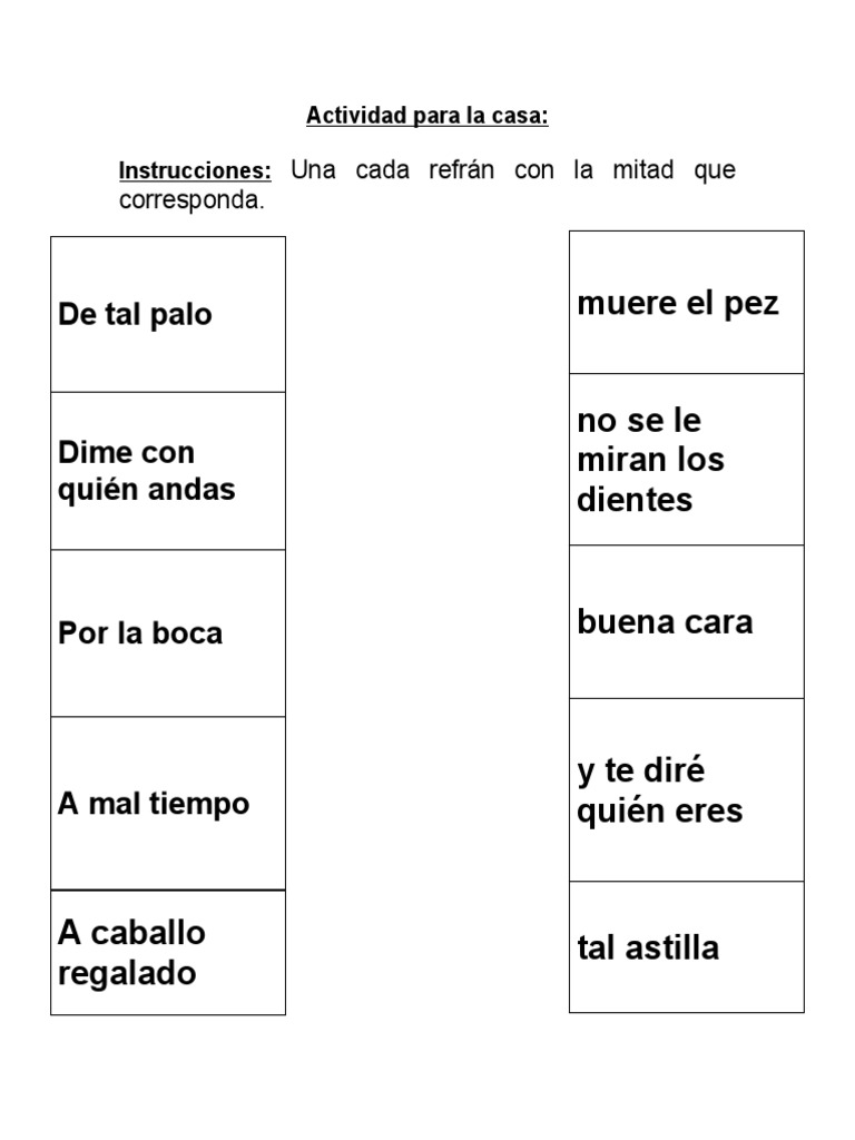 Refranes (Memorice) | PDF