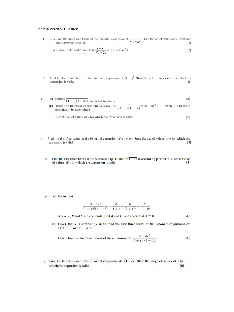 Binomial Probability Practice Questions | PDF