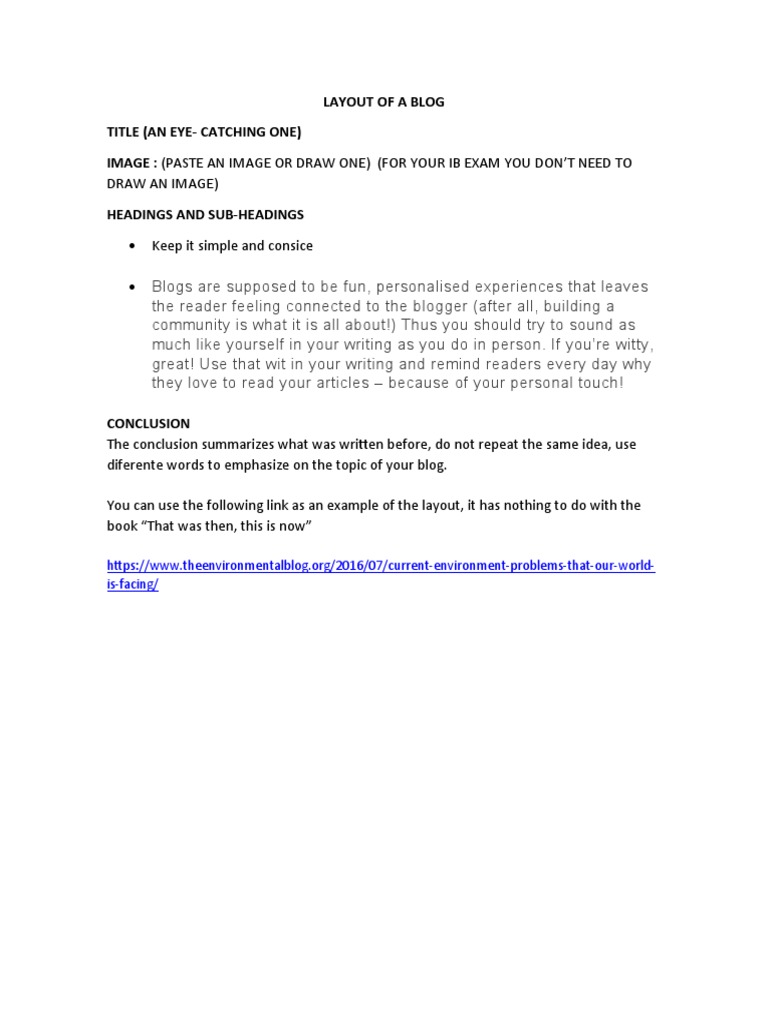 9a Layout of A Blog | PDF