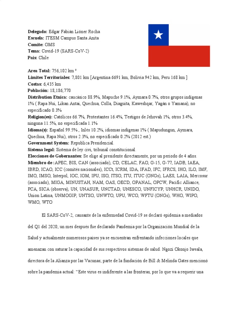 Chile Mun Position Paper | PDF | Chile | Hospital