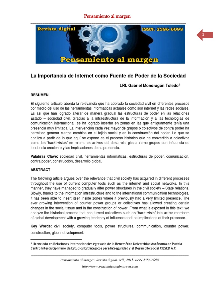 La Importancia Del Internet Como Fuente | PDF | Democracia | Ideologías ...