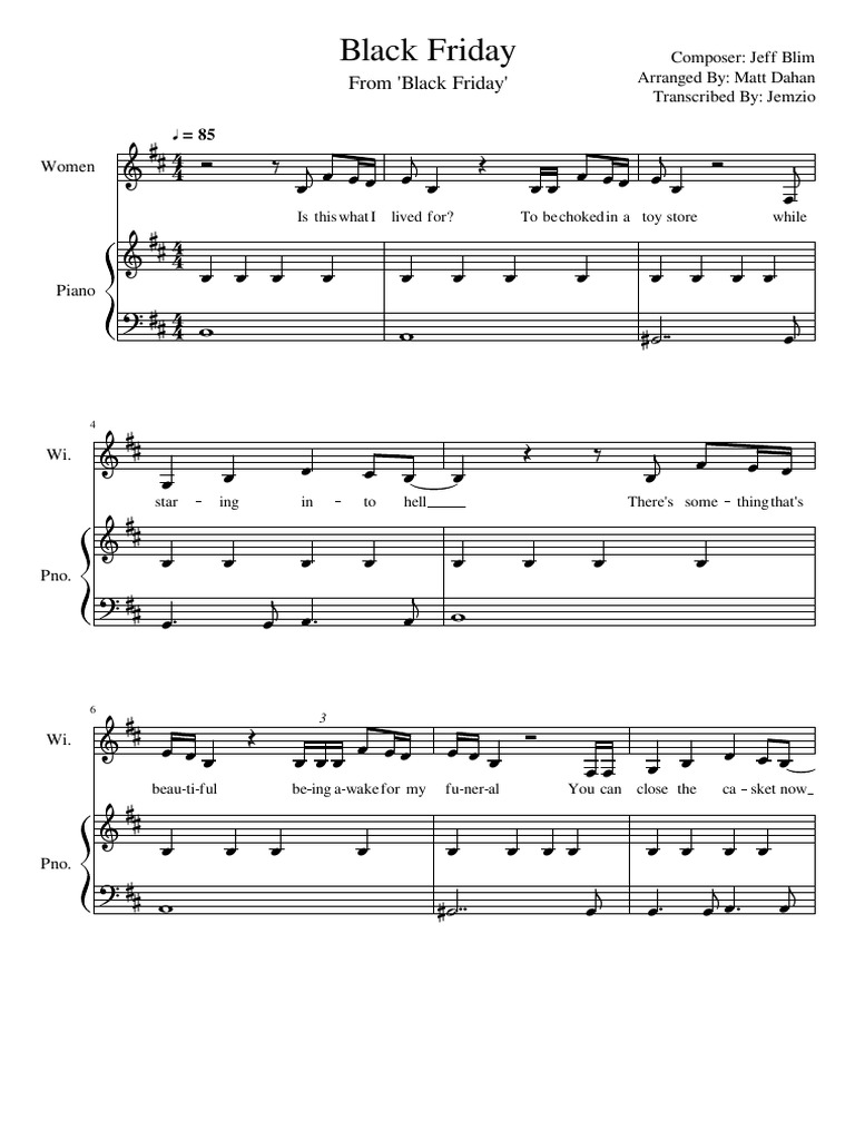 Black Friday Sheet Music | PDF | Leisure