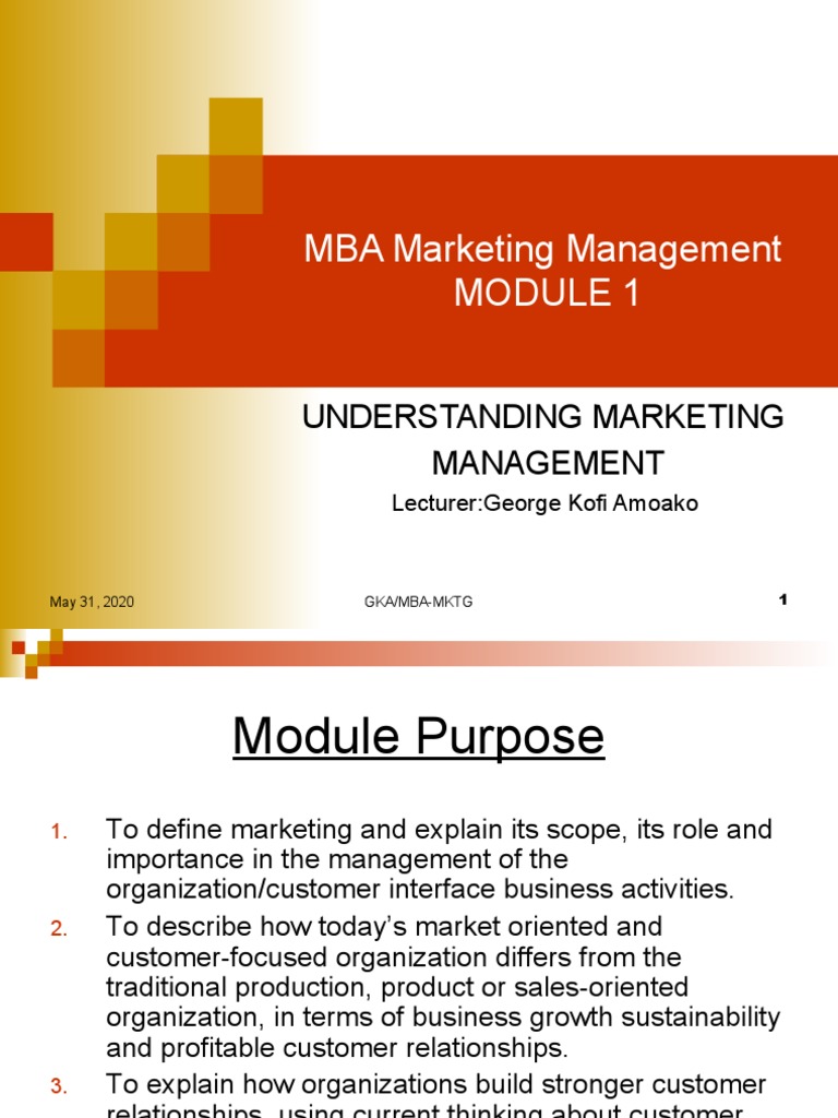 Marketing Management MODULE 1 | PDF | Marketing Communications | Marketing