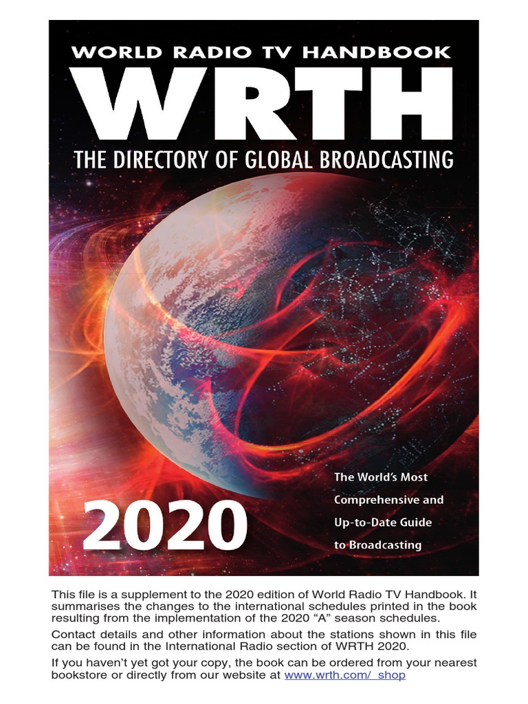 WRTH 2020 International Radio Supplement2 - A20 Schedules | PDF | Radio ...