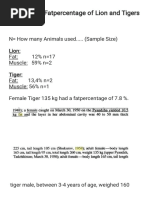 Lion vs Tiger: Mass Comparison Analysis | PDF | Tiger | Lion