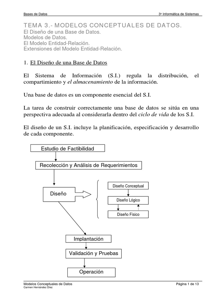 Modelo Conceptual de Datos PDF | PDF | Bases de datos | Diseño