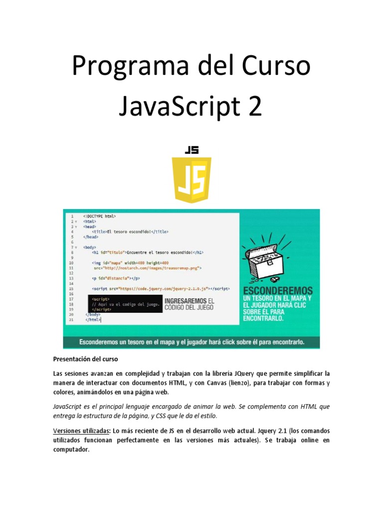 Programa Curso Javascript 2 Pdf J Query Script Java