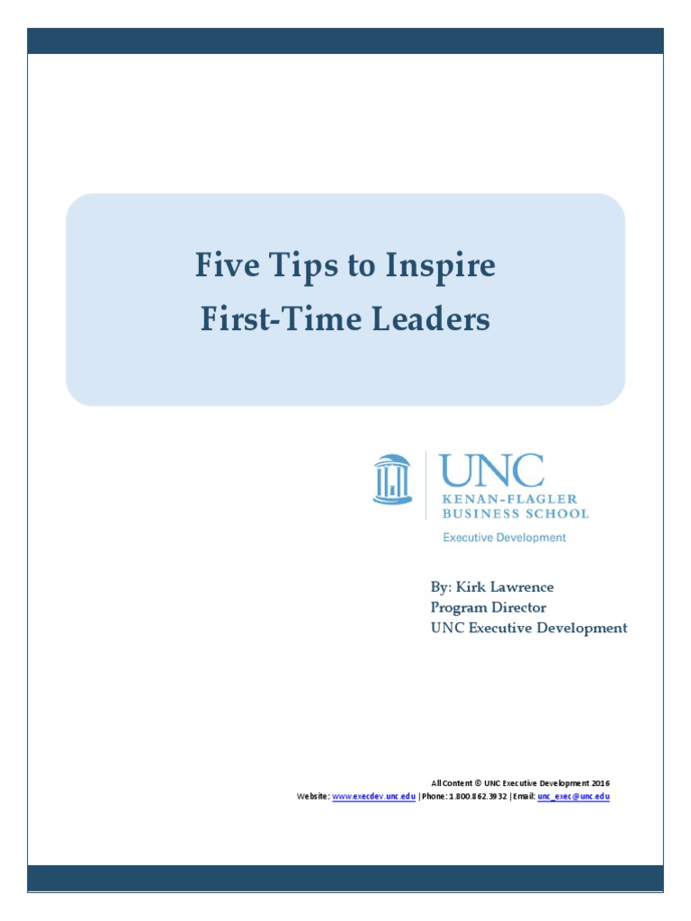 Five Tips To Inspire First-Time Leaders (2016) by Lawrence - MAY 2020 ...
