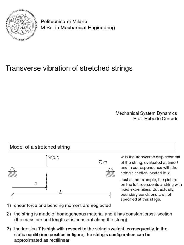 Transverse Vibration of Stretched Strings | PDF | Normal Mode | Waves