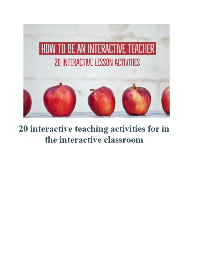 20 Interactive Teaching Activities For in The Interactive Classroom ...