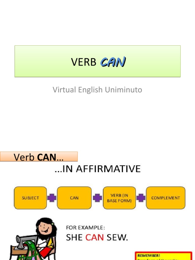 Verb CAN Verb CAN: Virtual English Uniminuto | PDF