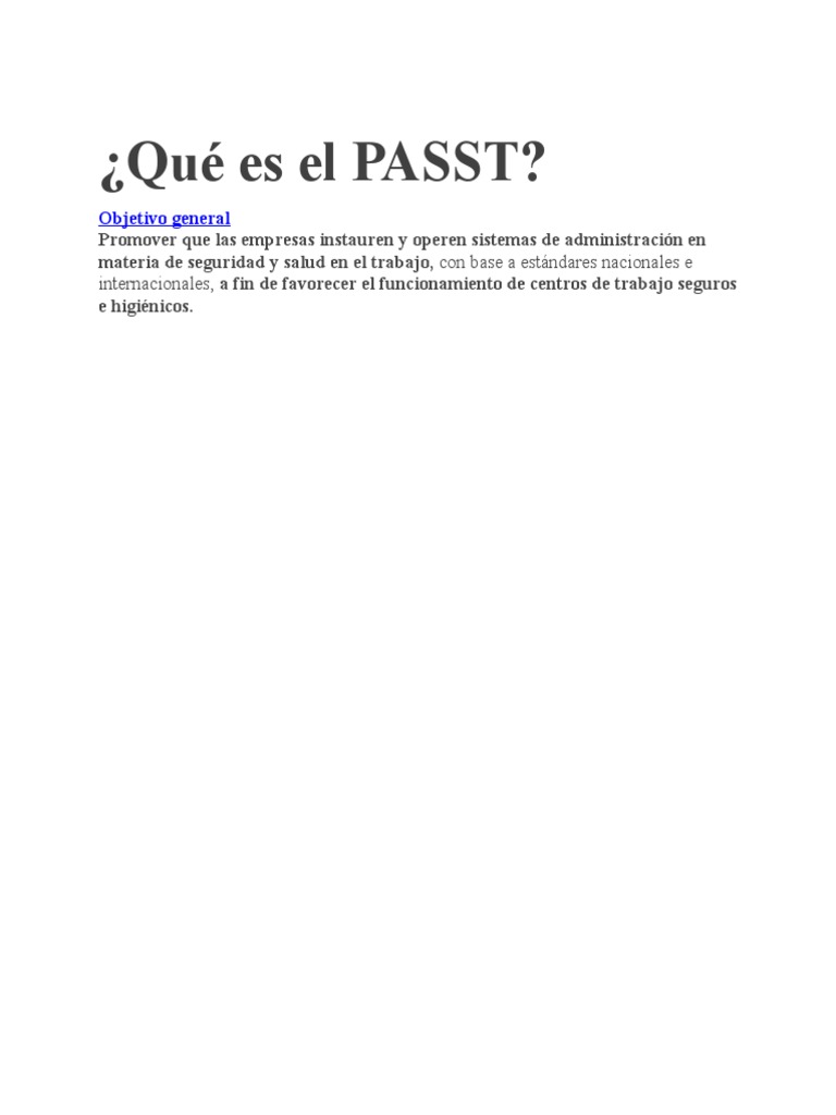 Qué Es El PASST | PDF