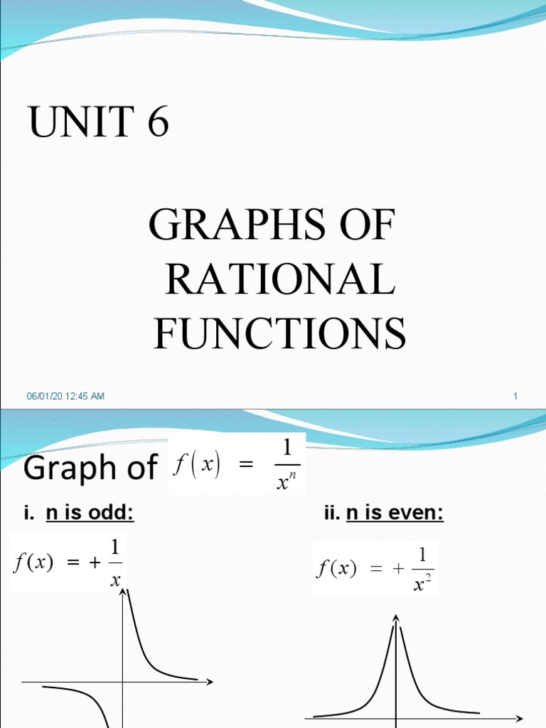 Unit 6 Graphs of Rational Functions | PDF | Asymptote | Logarithm
