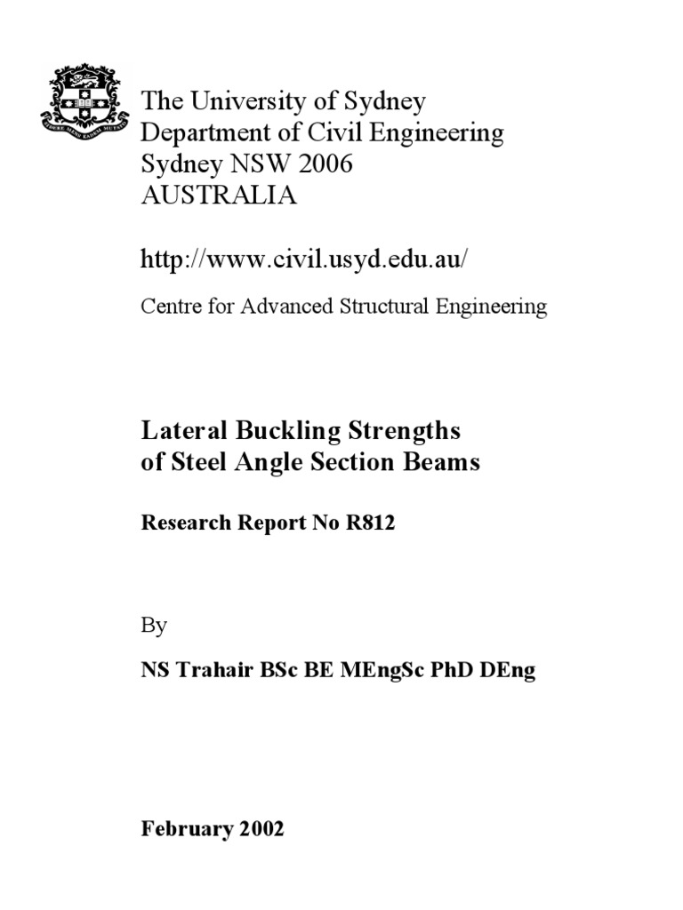 Lateral Buckling Strengths of Steel Angle Section Beams | PDF ...