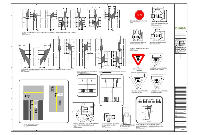 Detalles de Señalización Vial y Dimensiones | PDF