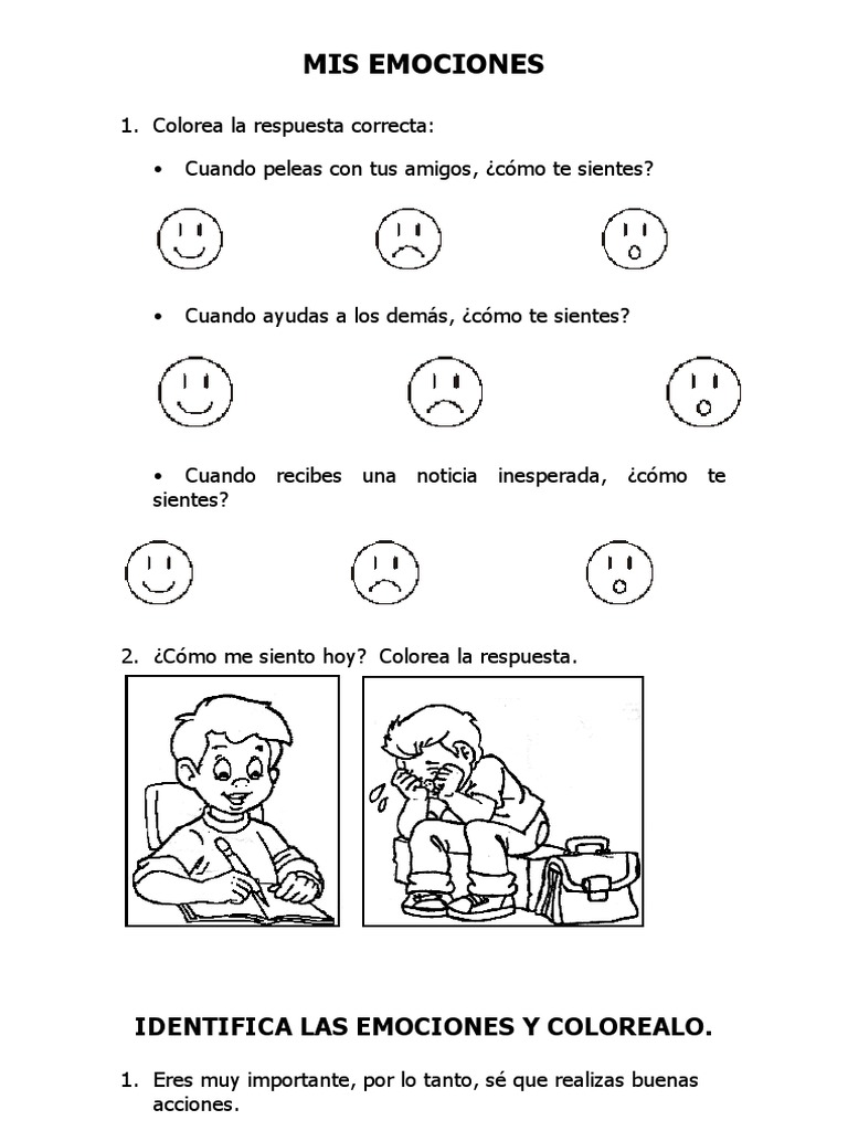 Mis Emociones 1º Grado Comunicacion | PDF