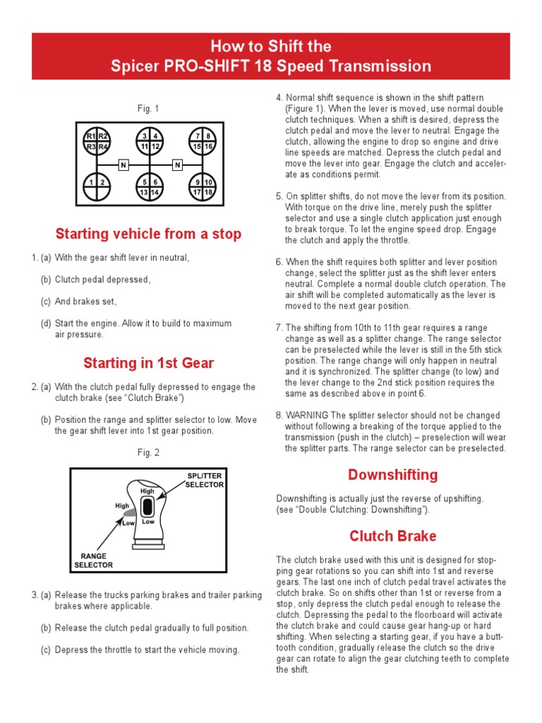 How To Shift The Spicer PRO-SHIFT 18 Speed Transmission: Starting ...
