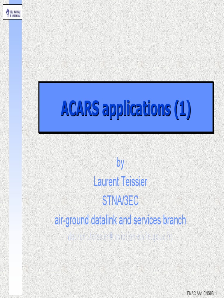 Acars Applis03part1 PDF | PDF | Air Traffic Control | Aviation