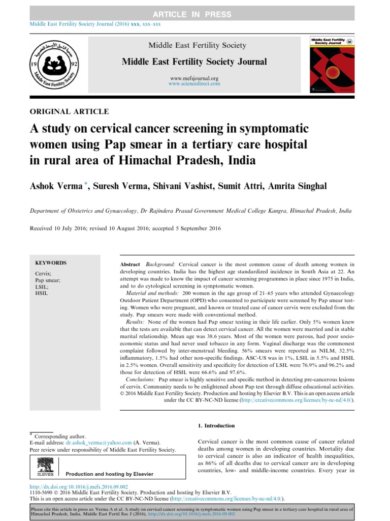 Pap Smear | PDF | Cervical Cancer | Gynaecologic Disorders