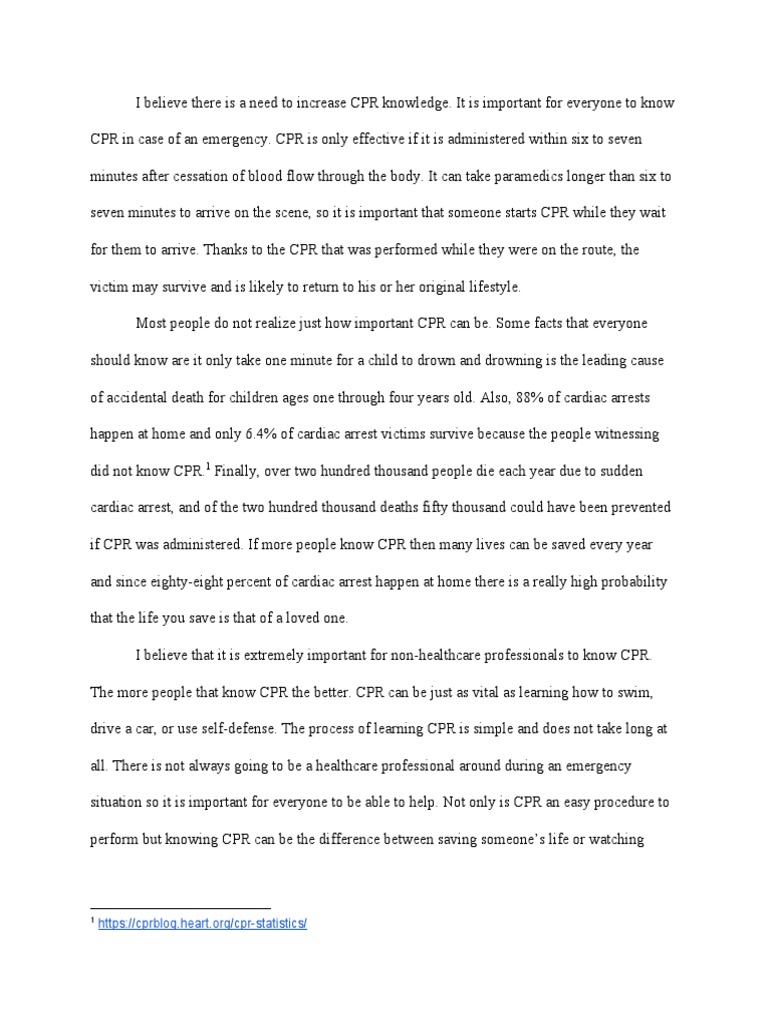1.3 CPR Training Reflection | PDF | Cardiopulmonary Resuscitation ...