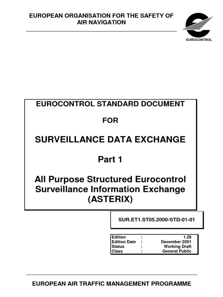 Surveillance Data Exchange All Purpose Structured Eurocontrol Surveillance Information Exchange ...